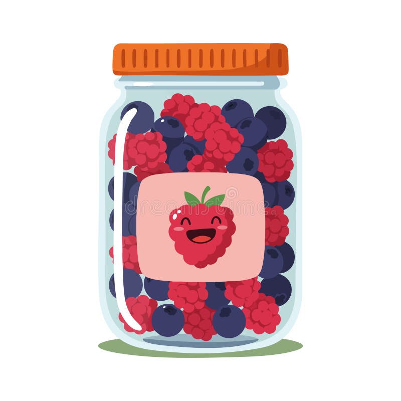 Raspberry Jam Label Template Design. Vector Illustration Stock ...