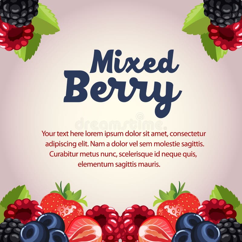 Mixed Berry Juice Label Sticker Stock Vector - Illustration of juice ...