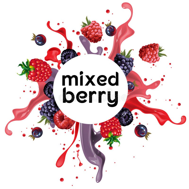 Mixed Berry Juice Label Sticker Stock Vector - Illustration of juice ...