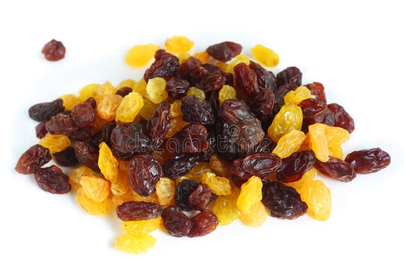 Golden raisins over white stock image. Image of heap - 13012139
