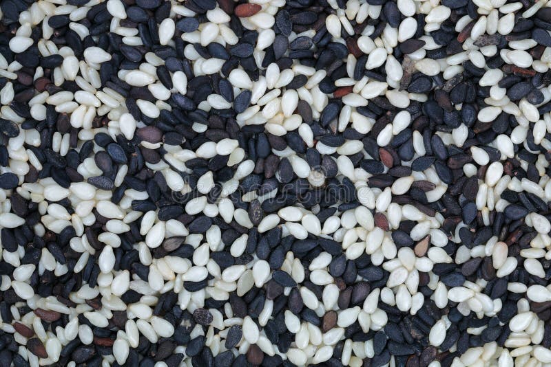 Mixed Black and White Sesame Seeds for Pattern Stock Photo - Image of ...