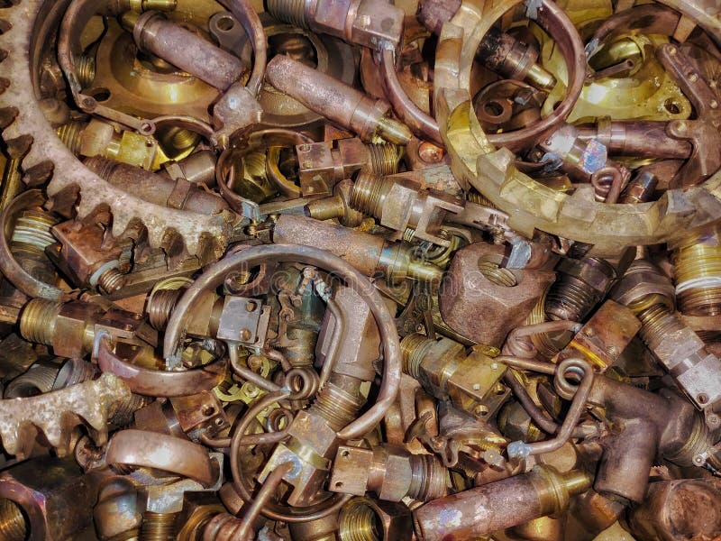 Mixed brass scrap stock photo. Image of artisticvalue - 303247676