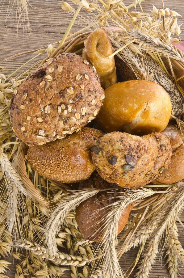 Mixed bread rolls stock image. Image of grass, baker - 26189525