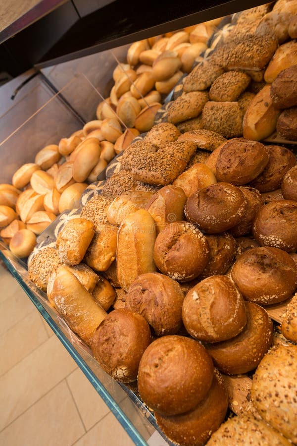 Mixed buns in a bakery stock image. Image of dark, fresh - 80332361