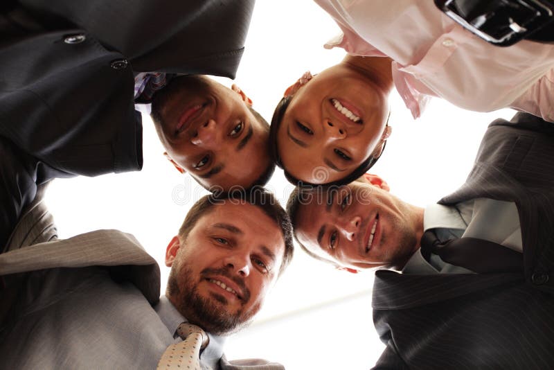 Mixed Businessteam with Heads Together Stock Image - Image of network ...