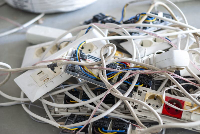 Mixed Cables on Construction Site Stock Image - Image of broken, bars ...