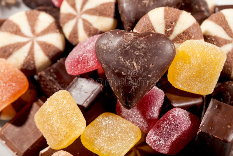 Mixed chocolates. stock image. Image of mixed, calories - 141198733
