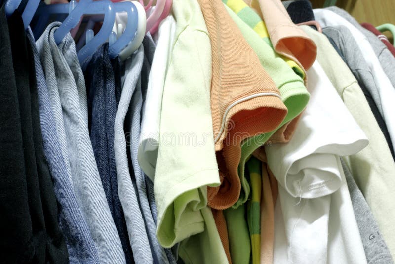 Mixed Clothes in Closet Room Stock Photo - Image of dress, pants: 4029360