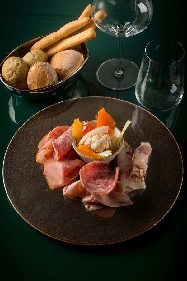 Mixed Cold Cuts Appetizer with Vegetables Stock Photo - Image of fresh ...