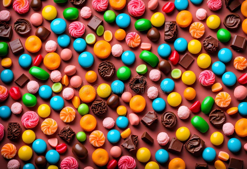 Mixed Collection of Colorful Candy Stock Illustration - Illustration of ...