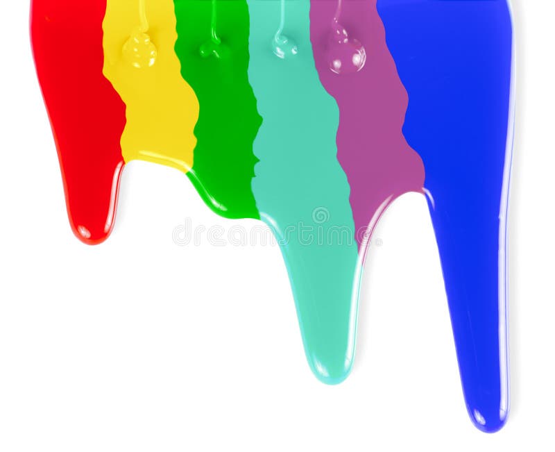 Mixed Color Paints Dripping Isolated Stock Photo - Image of colour ...