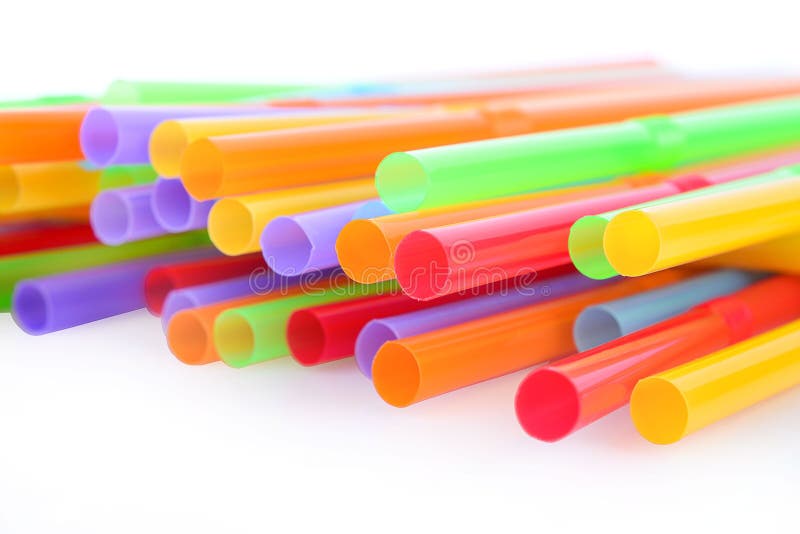 Mixed Color of Straw Stick an Isolated. Stock Image - Image of water ...