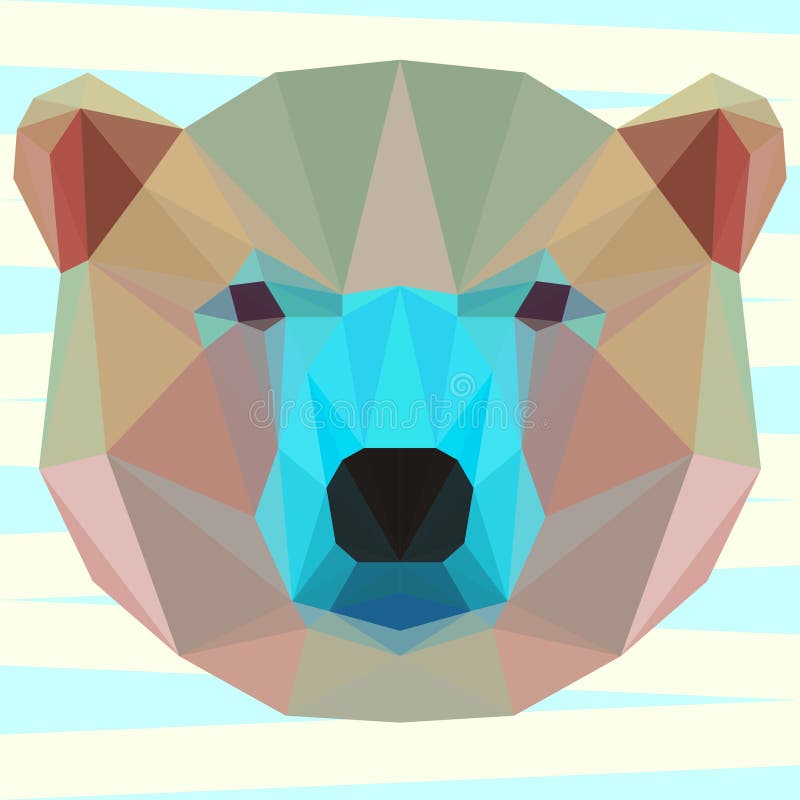 Silhouette a Bear of Geometric Shapes Stock Vector - Illustration of ...