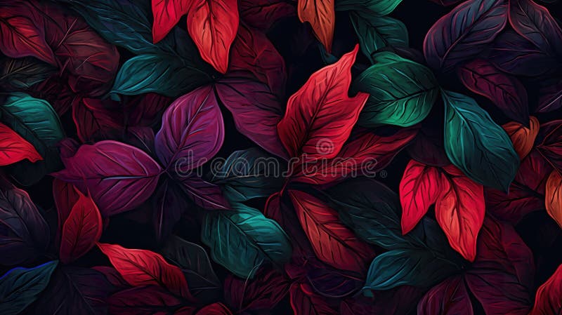 Mixed Colored Leaves Wallpaper, Happy Colors Stock Illustration ...