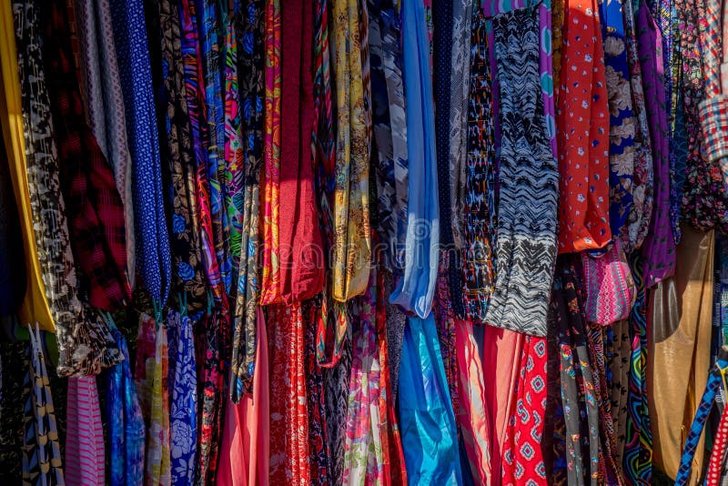 Mixed Colored Textile and Clothing Background Stock Photo - Image of ...