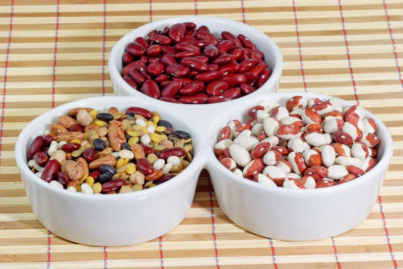 Mixed Colorful Beans in a White Bowl Stock Photo - Image of healthy ...