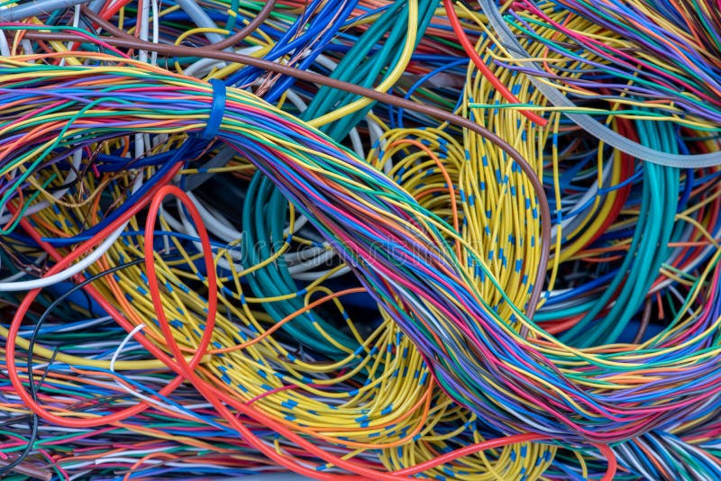 Colorful Electrical Computer Cable and Wires Stock Photo - Image of ...