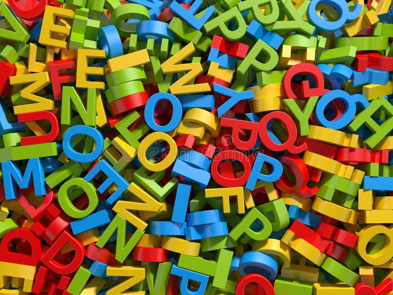 Mixed Colorful Letters Background Stock Illustration - Illustration of ...