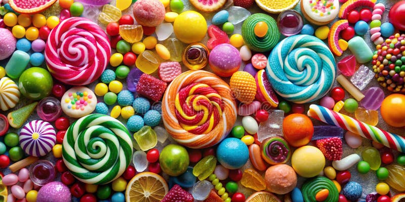 Mixed Colorful Sweets and Assorted Candy Background Generative AI Stock ...