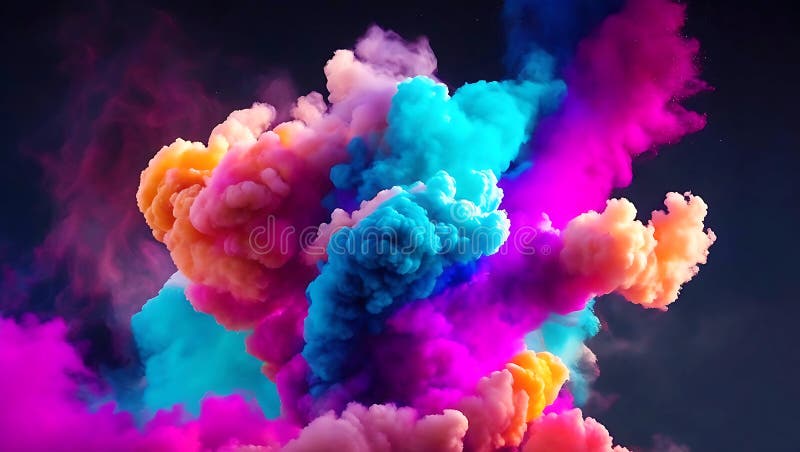 Mixed Colour Blast of Paint Splatter Colorful Explosion of Paint Ai ...