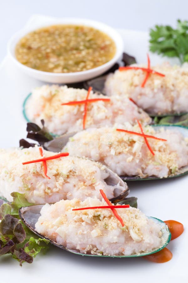 Mixed and Cooked Seafood on Shells Stock Image - Image of nutrition ...