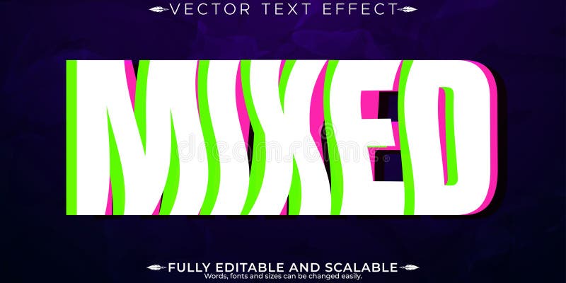 Mixed Creative Text Effect, Editable Colorful and Stylish Font Style ...