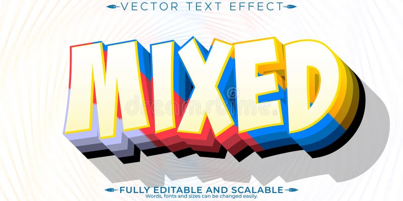 Mixed Creative Text Effect, Editable Colorful and Stylish Font Style ...