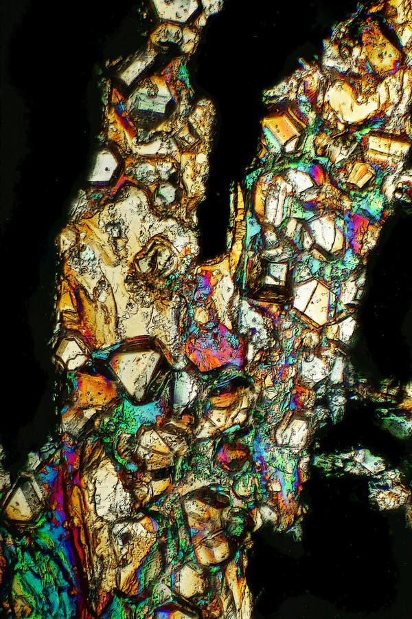 Mixed Crystals Under Pola-Microscope Stock Photo - Image of mixed ...