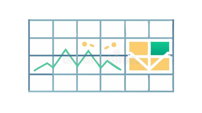 Mixed Data Visualization, Line Graph with Abstract Shapes and ...