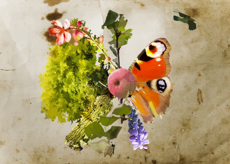 Mixed Design Elements, Vector Stock Image - Image of garden, label ...