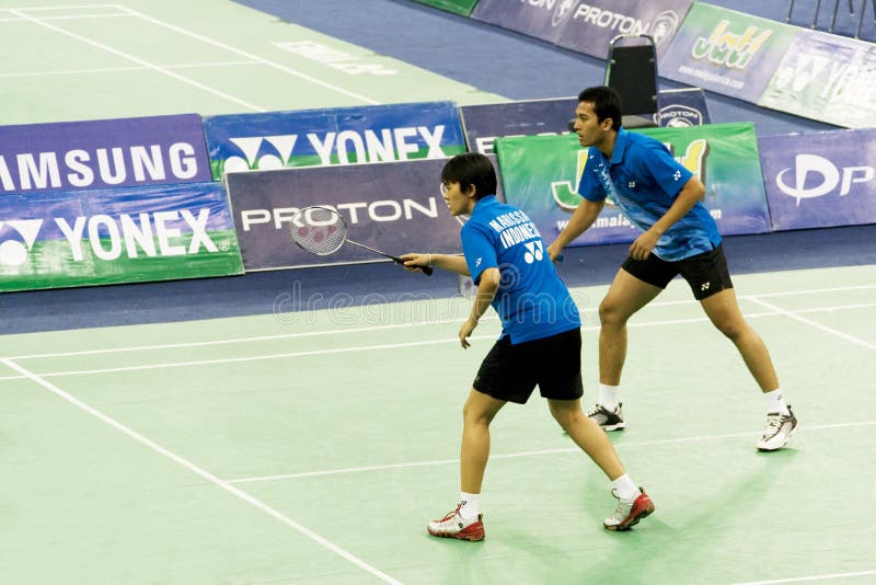 Mixed Doubles Badminton editorial stock photo. Image of play - 7679893