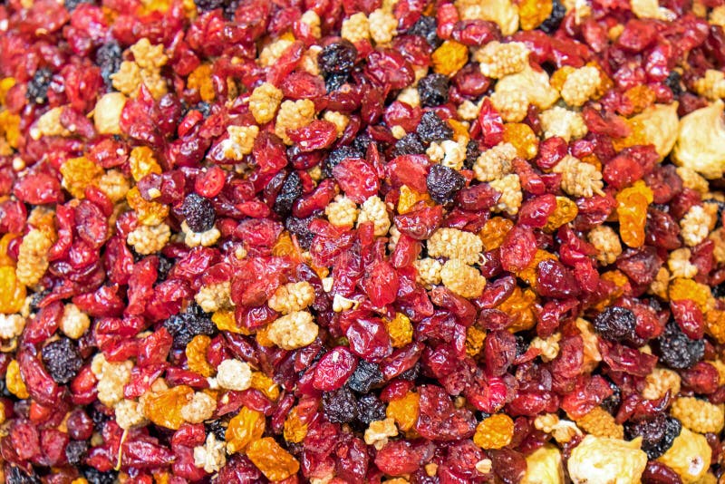 Mixed Dried Soft Fruit at a Market Stock Image - Image of rises, tasty ...