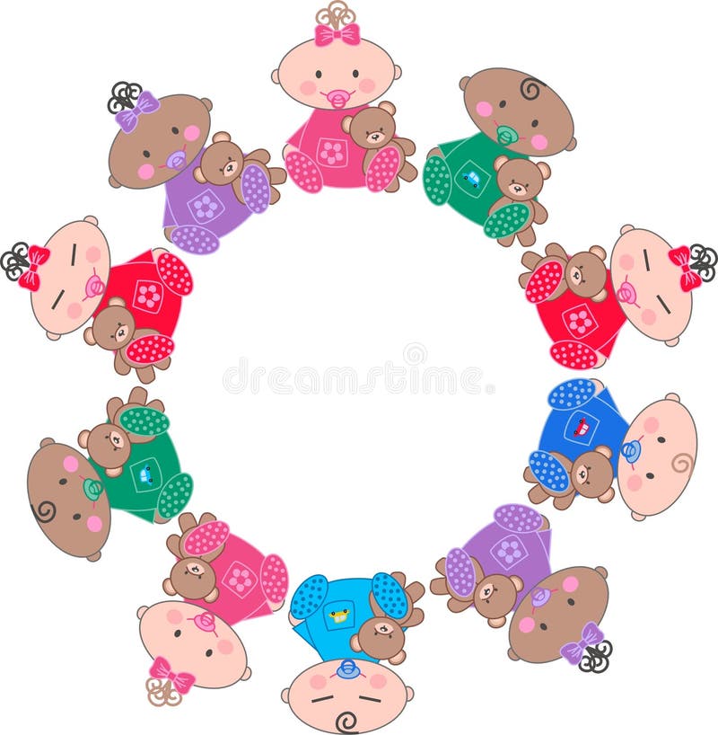 Mixed ethnic babies stock illustration. Illustration of colored - 22118496