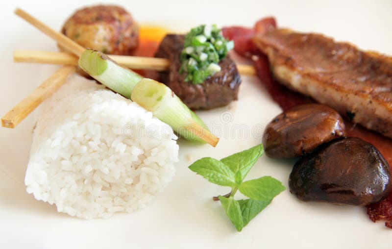 Mixed food stock image. Image of mixed, meat, fried, white - 16830579