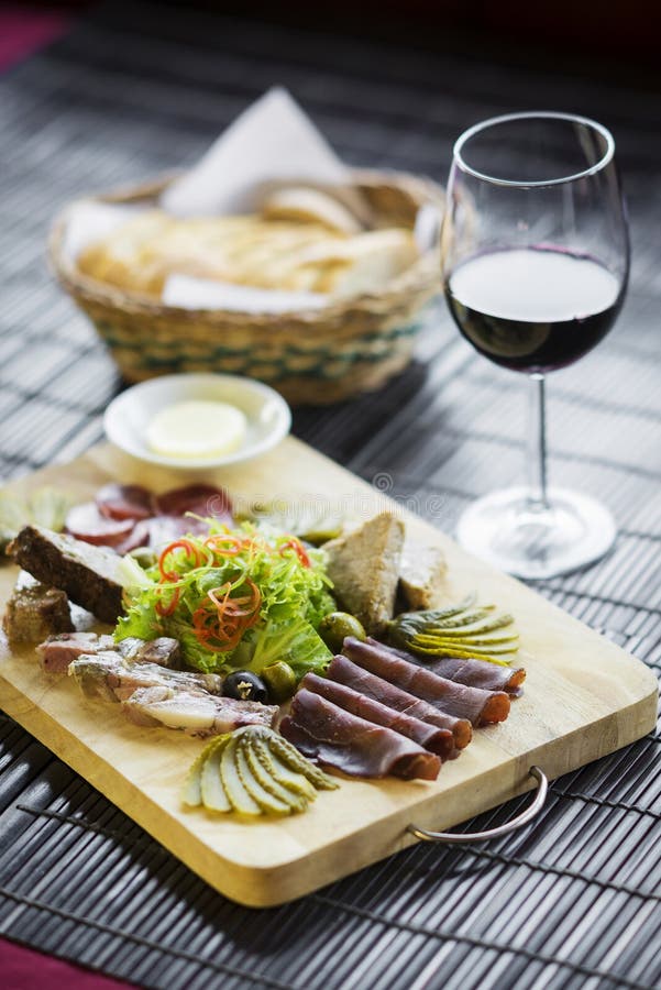Mixed French Cured Meats and Pate Starters Platter Stock Image - Image ...