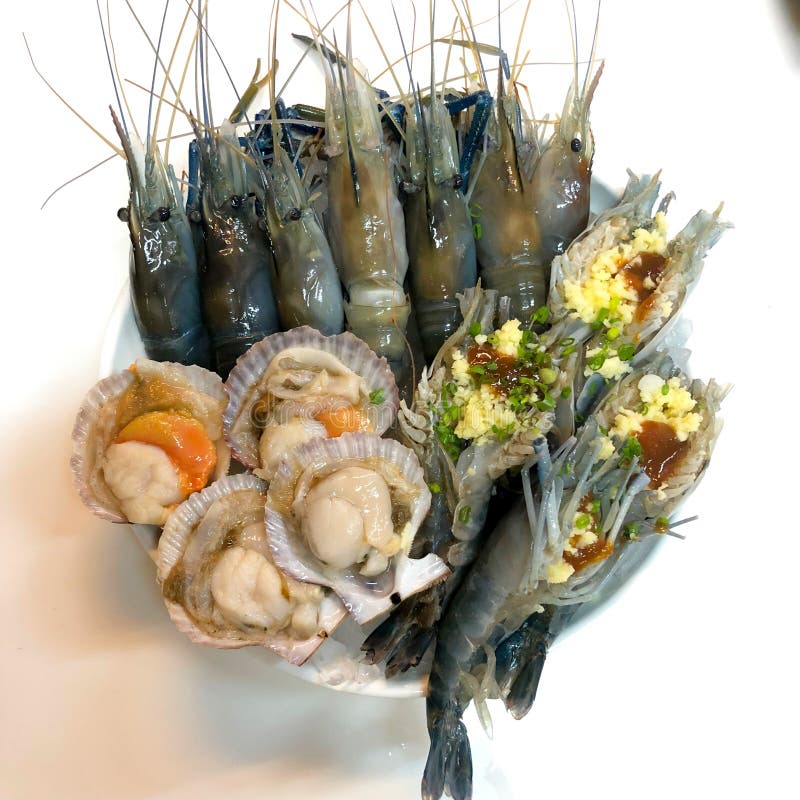 Mixed Fresh Raw Seafood Set Stock Photo - Image of seafood, shellfish ...