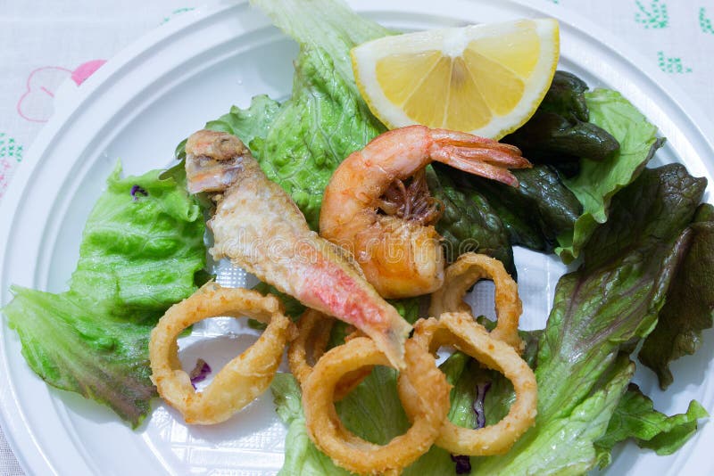 Mixed fried fish stock image. Image of mixed, lemon, mullet - 67063891