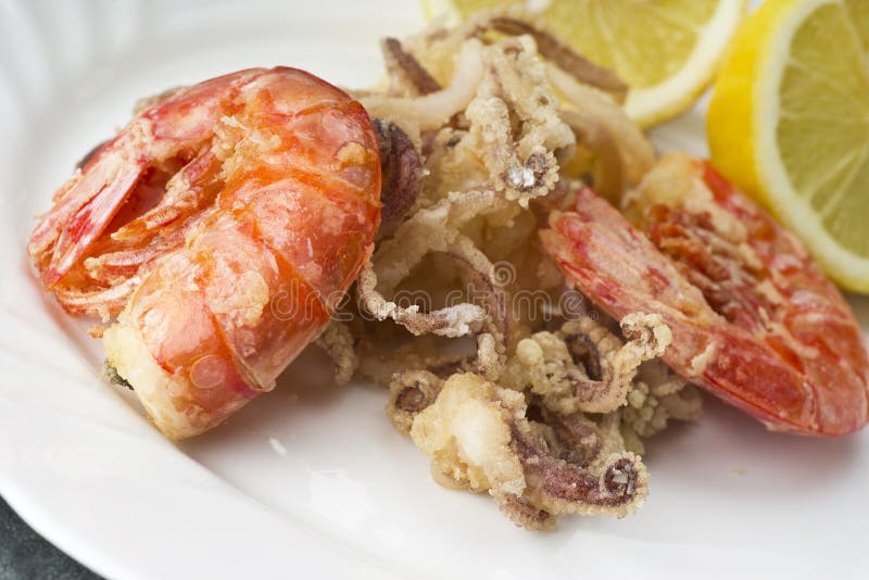 Mixed fried fish stock photo. Image of shellfish, appetizer - 86197622
