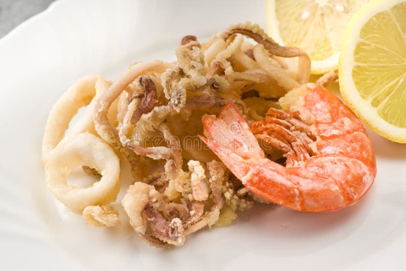 Mixed fried fish stock photo. Image of fish, prawn, lunch - 89094118