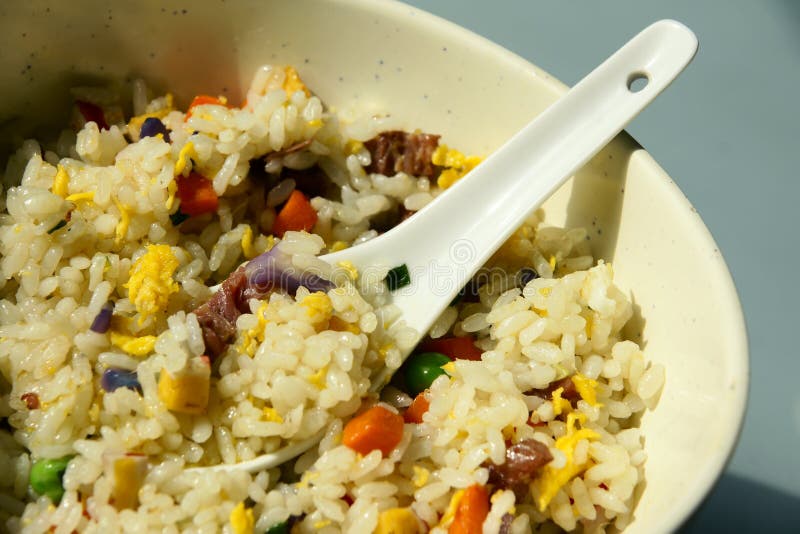 Mixed fried rice stock photo. Image of beeves, white - 16774268