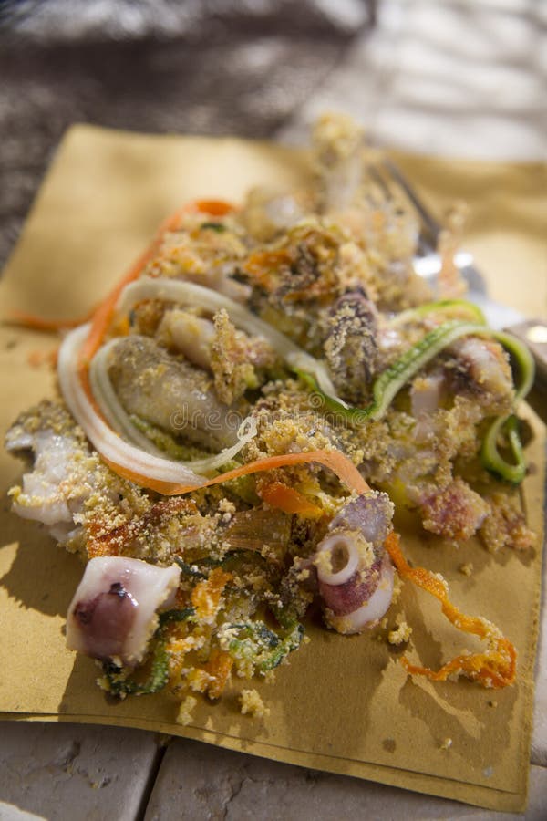 Mixed fried sea stock image. Image of italian, cuisine - 63569595