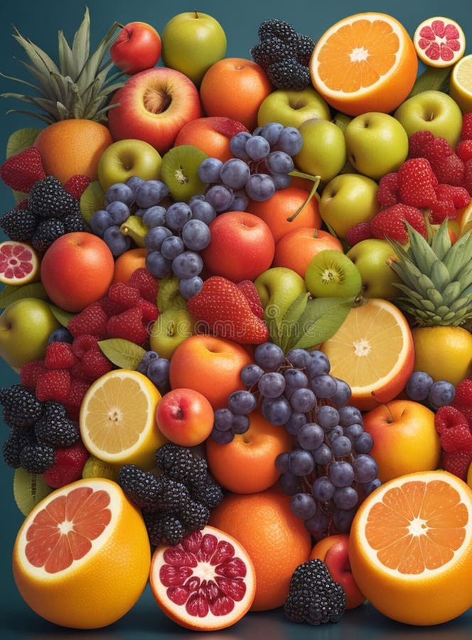 Mixed Fruit Balsam Shape There are Various Types of Fruit Stock ...