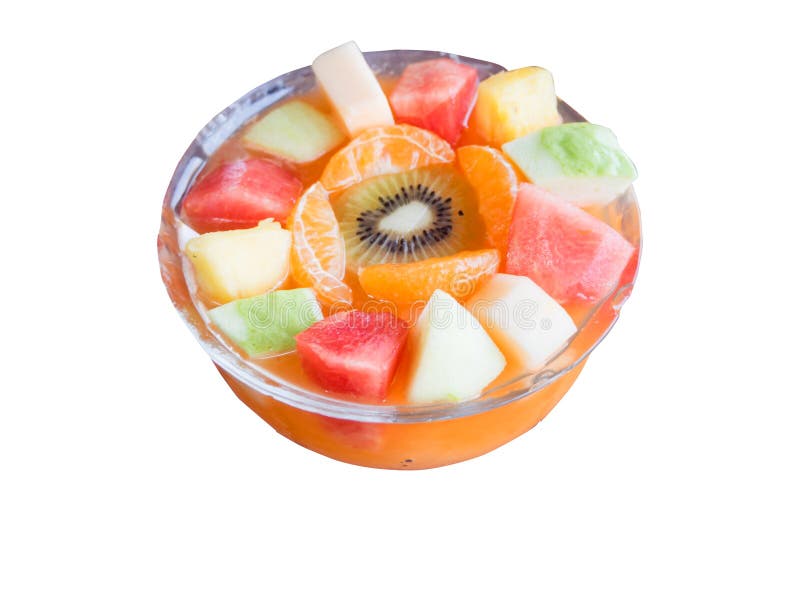 Mixed fruit iced sweet stock photo. Image of isolated - 87664678