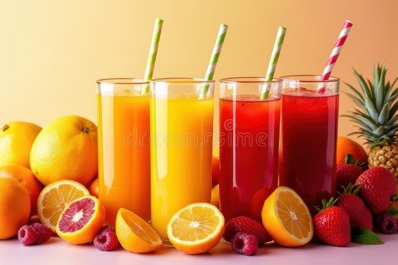 Mixed Fruit Juice Display stock illustration. Illustration of natural ...