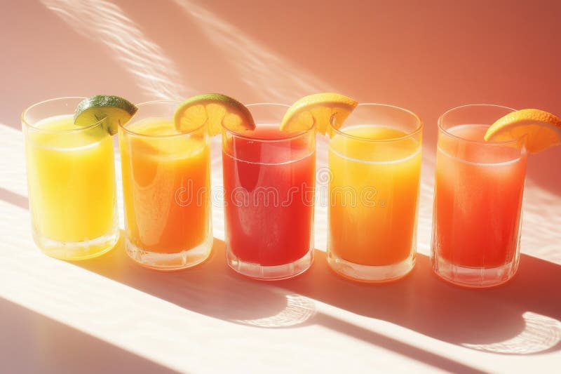 Mixed Fruit Juice Tray stock photo. Image of citrus - 370016356