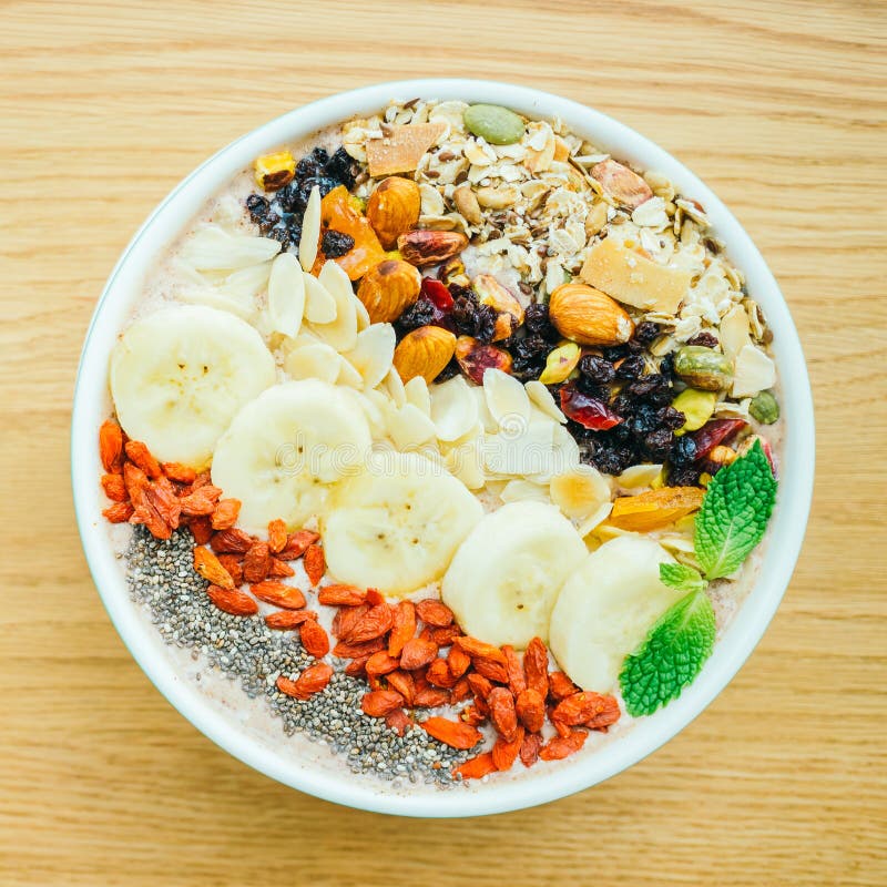 Mixed Fruit with Muesli and Granola Stock Photo - Image of dessert ...