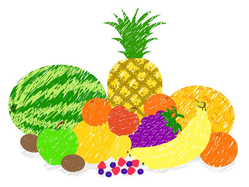Vector mixed fruit stock vector. Illustration of freshness - 39386713