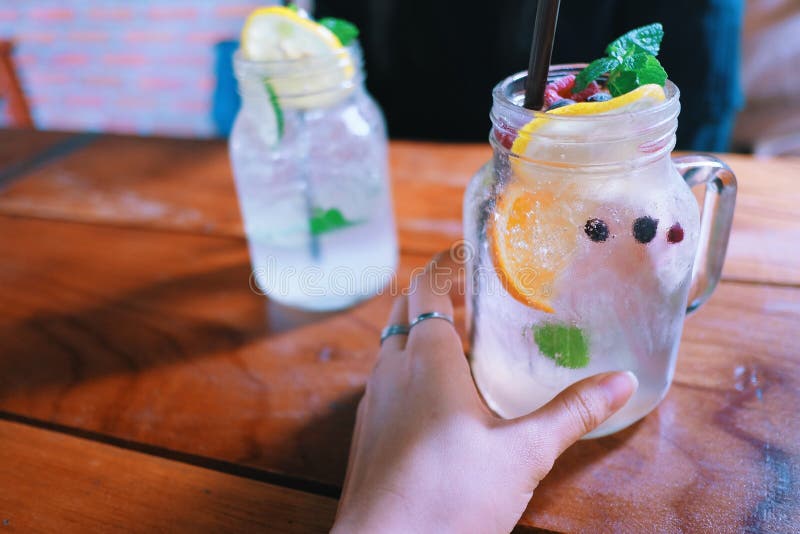 Mixed Fruit Soft Drink Italian Soda Stock Image - Image of mixedfruit ...