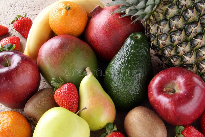 Mixed Fruit Strawberries Apple Pears Stock Image - Image of health ...
