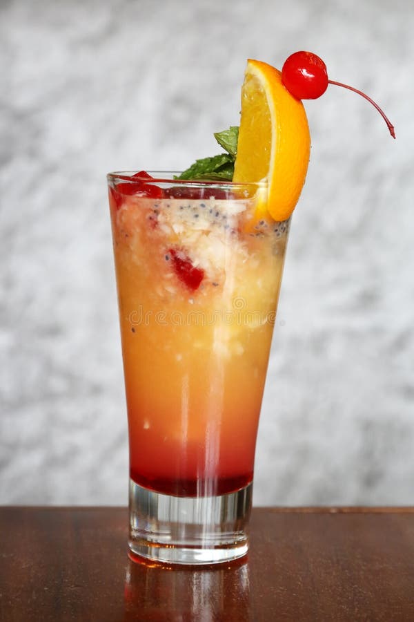 Mixed Fruits Mint Cocktail in a Glass Stock Photo - Image of juice ...